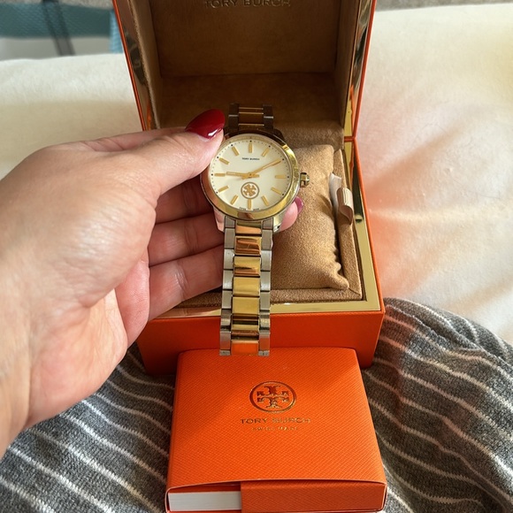 Tory Burch | Accessories | Womens Two Toned Tory Burch Watch With Box ...
